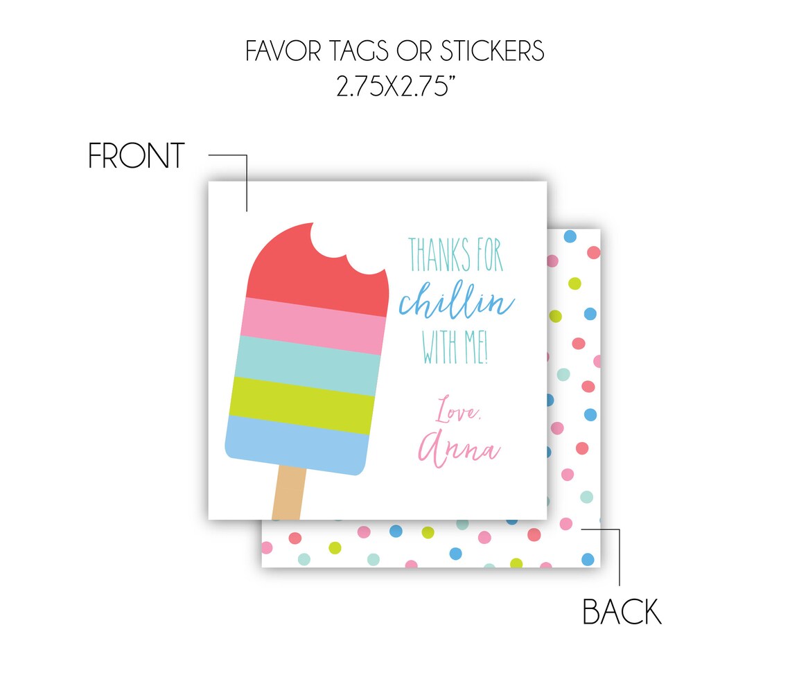 Popsicle Party Favor Tags Birthday Tags Birthday Stickers - Etsy