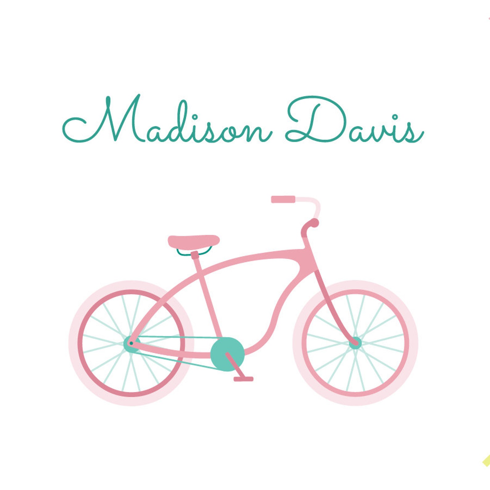 Bike Gift Tags Pink Bicyle Personalized Gift Tags Calling - Etsy
