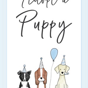 Puppy Pawty Favor Tags | Birthday Tags | Birthday Stickers | Dog ...