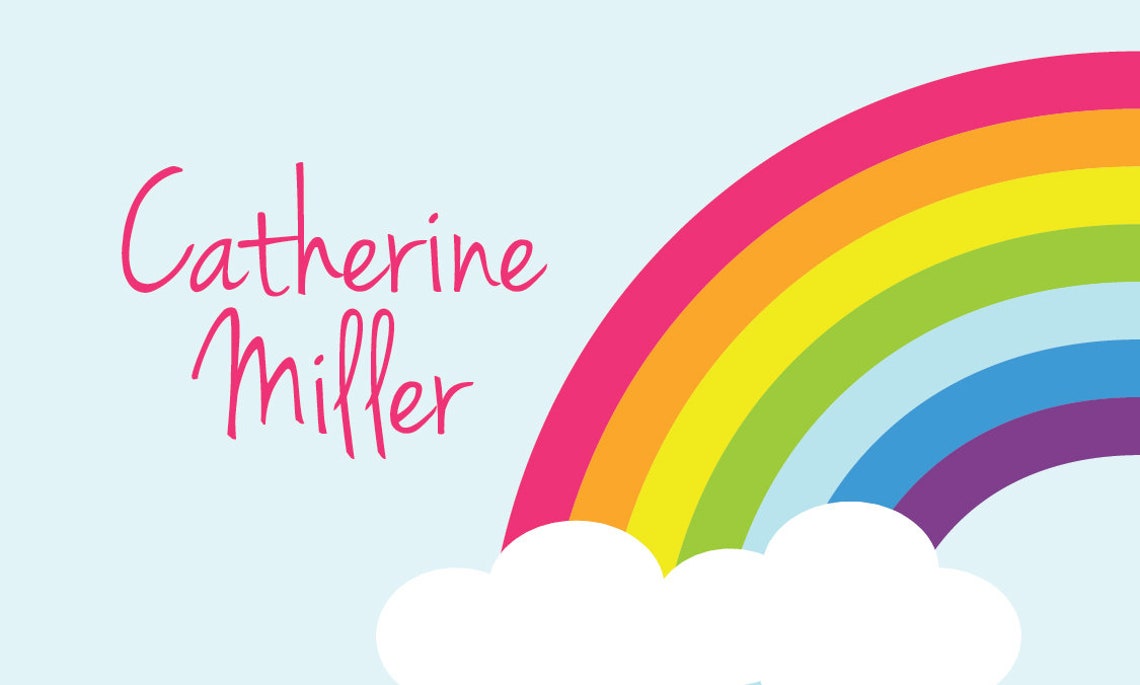 Rainbow Gift Tags Personalized Gift Tag Calling Cards - Etsy