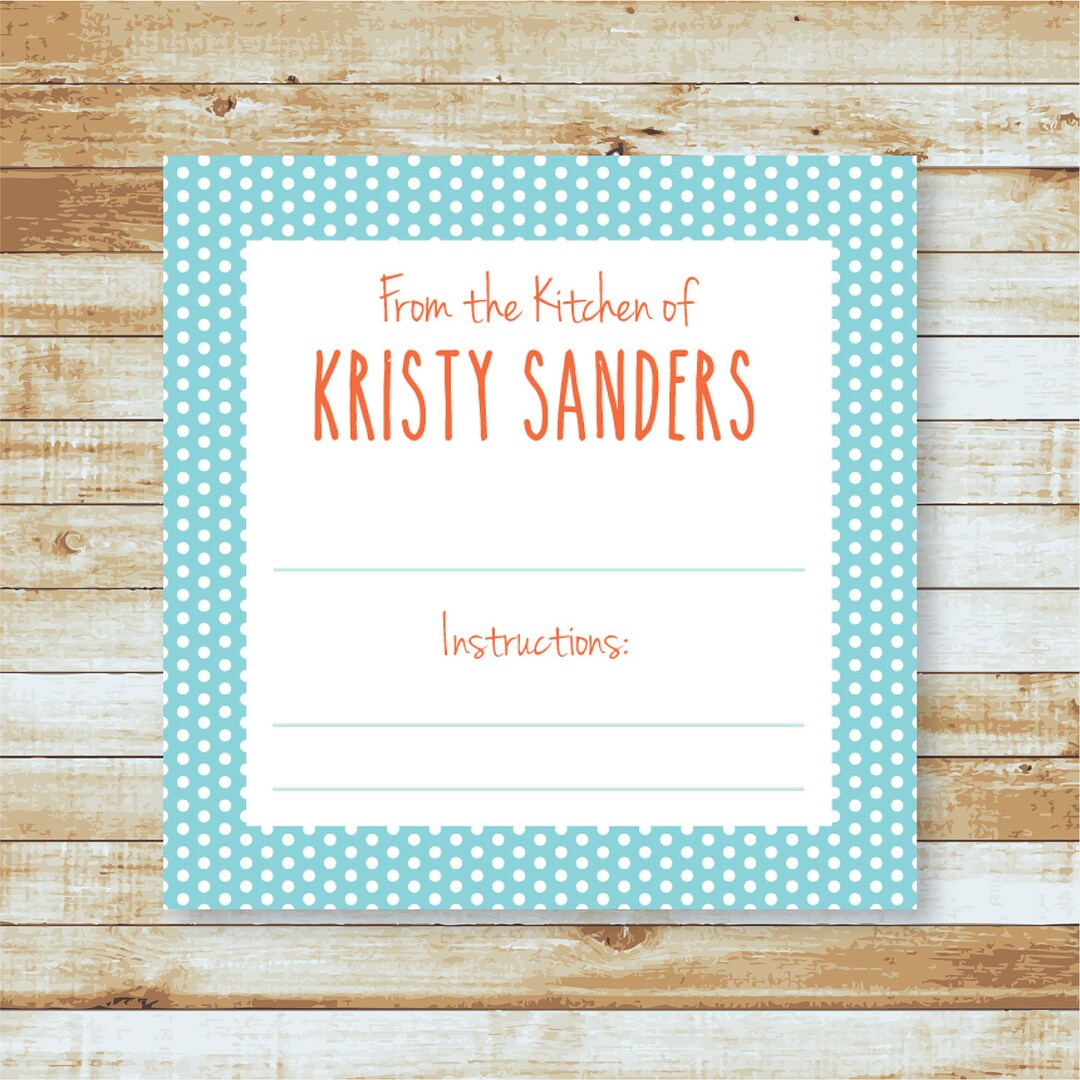 Personalized Food Labels | "from the Kitchen Of" Stickers | Baking ...