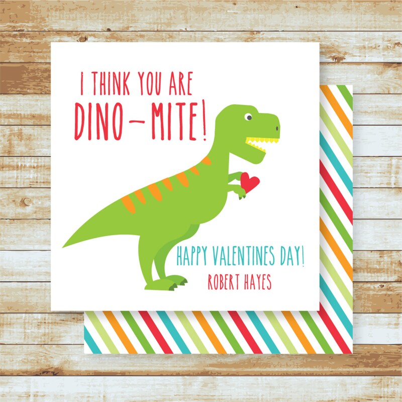 Dinosaur Valentine - Etsy