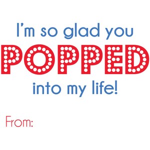 Popcorn Valentine | Favor Tags | Stickers | Printable | Digital ...