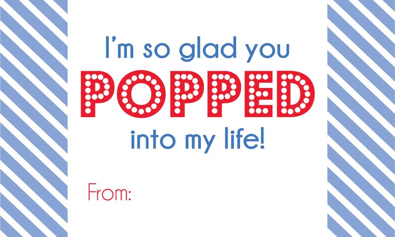 Popcorn Valentine | Favor Tags | Stickers | Printable | Digital ...