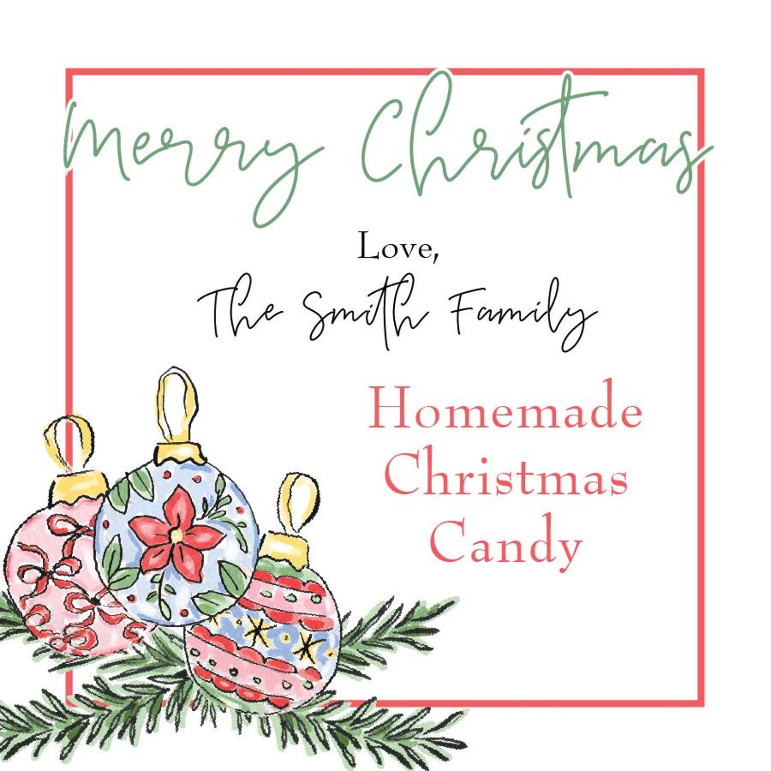 Christmas Treat Labels | Christmas Food Stickers | Holiday Gift ...