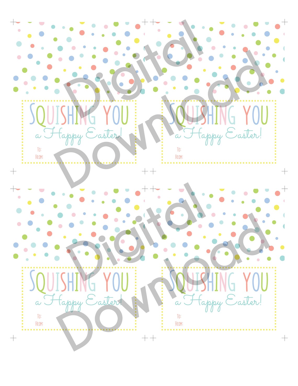 Squishing You Easter Treat Topper Kids Easter Favor Tag - Etsy