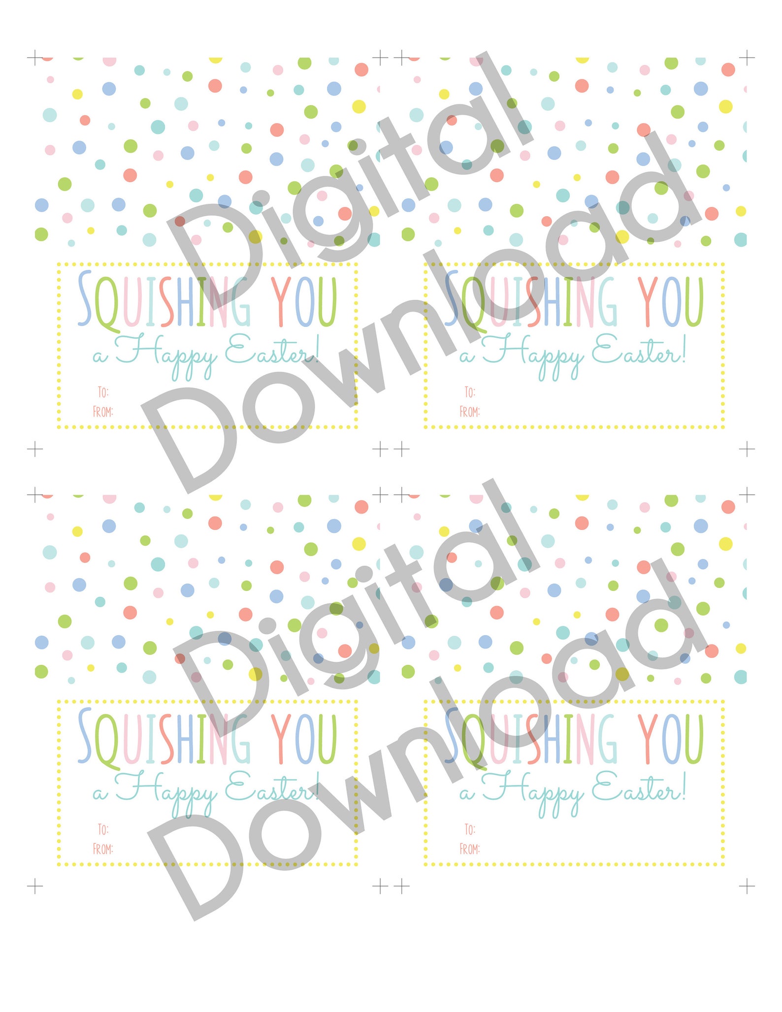 Squishing You Easter Treat Topper | Kids Easter Favor Tag | Squishy ...