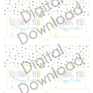 Squishing You Easter Treat Topper | Kids Easter Favor Tag | Squishy ...