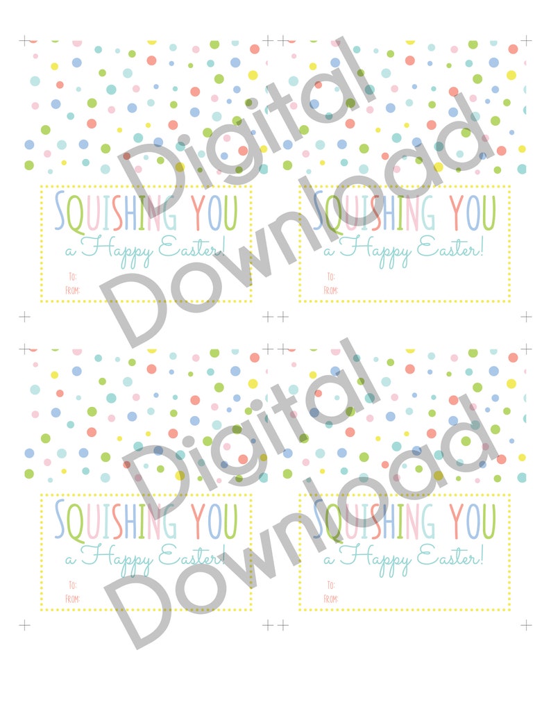 Squishing You Easter Treat Topper Kids Easter Favor Tag - Etsy