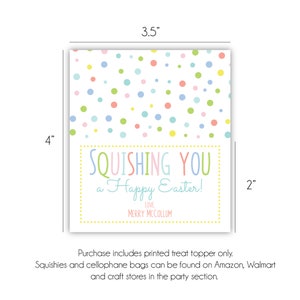 Squishy Easter Treat Topper | Kids Easter Favor Tag | Squishy Easter ...