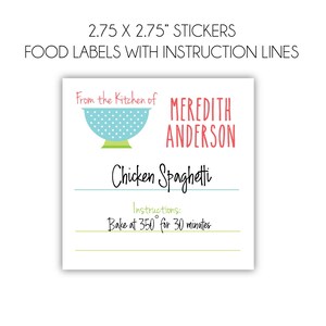 Personalized Food Labels | "from the Kitchen Of" Stickers | Baking ...
