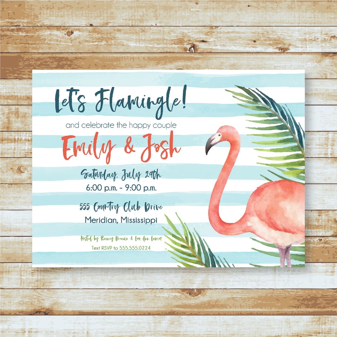Flamingo Party Invitation Engagement Party Invitation - Etsy