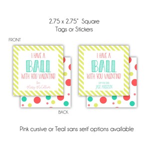Personalized Ball Valentine Tags | Kids Non-candy Valentine | Class ...