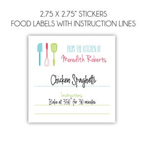 Personalized Food Label | "from the Kitchen Of" Stickers | Baked Goods ...