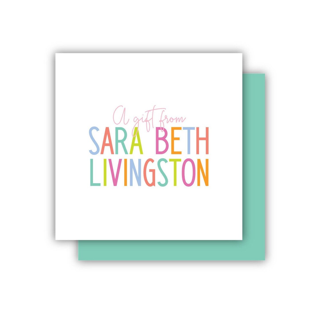 Personalized Gift Tags | Modern Calling Cards | Multi Color Name Gift ...
