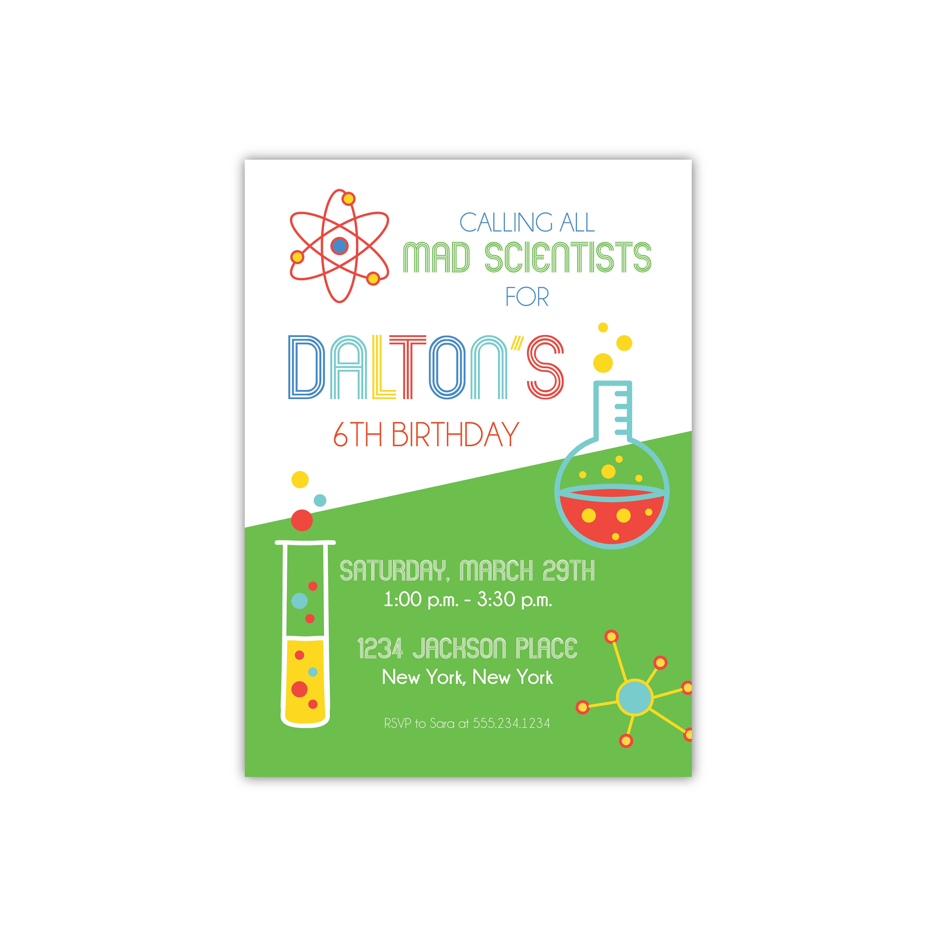 Science Party Invitation | Science Birthday | Mad Scientist Birthday ...
