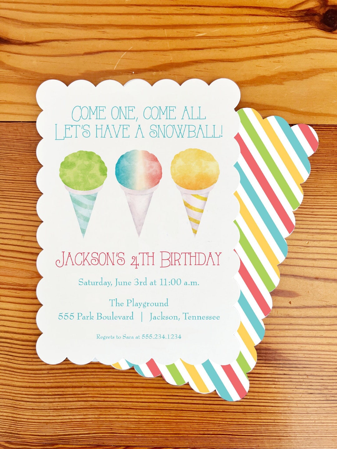 Snowball Birthday Invitation | Snow Cone Invitation | 2nd 3rd 4th ...