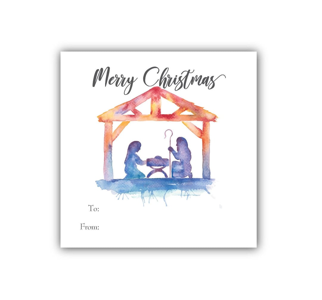 Nativity Gift Tags | Christmas Stickers | Instant Download | Nativity ...