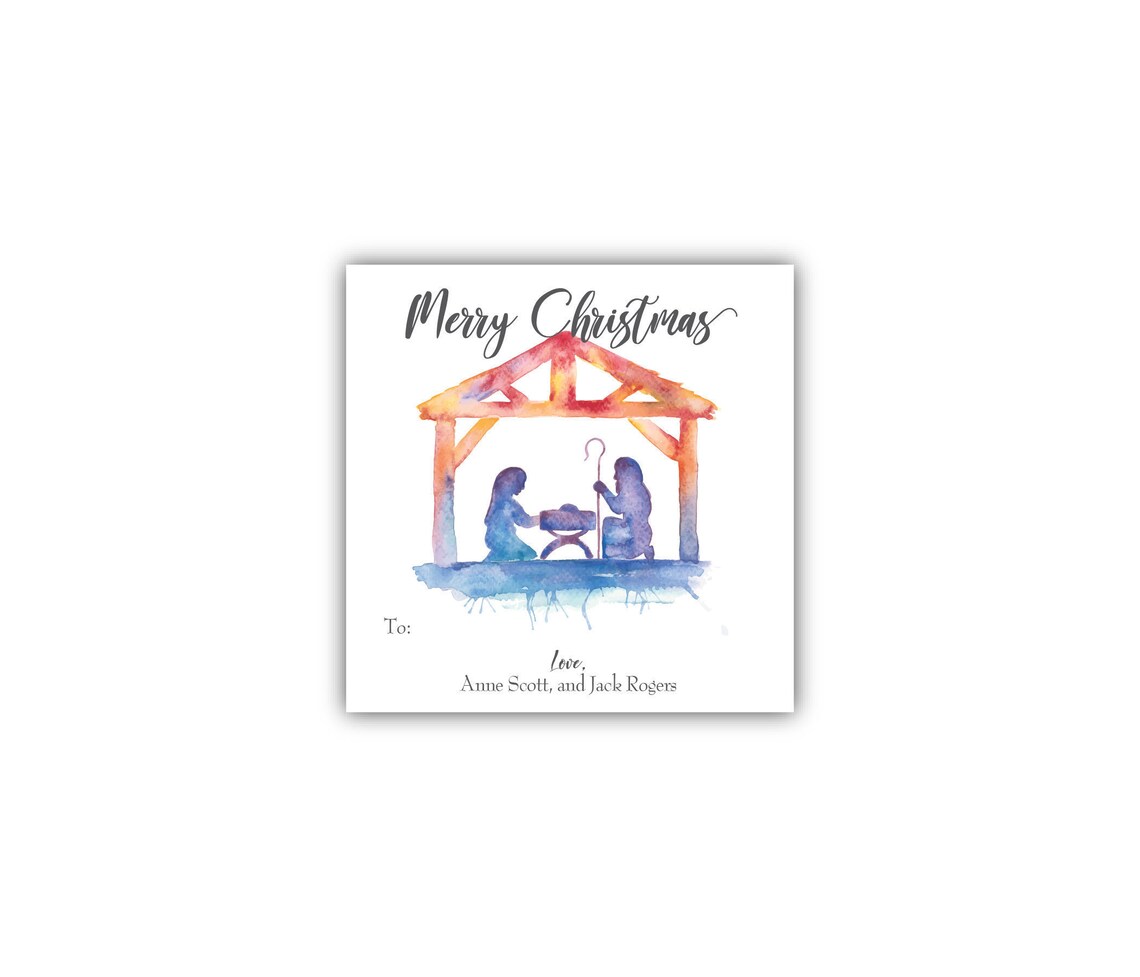 Christmas Nativity Gift Tags Nativity Stickers - Etsy