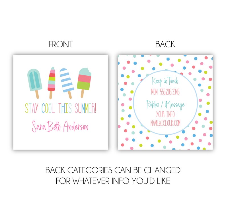 Stay Cool This Summer Personalized Camp Cards Playdate - Etsy