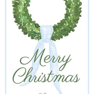 Merry Christmas Wreath Tags | Personalized Holiday Gift Tags ...