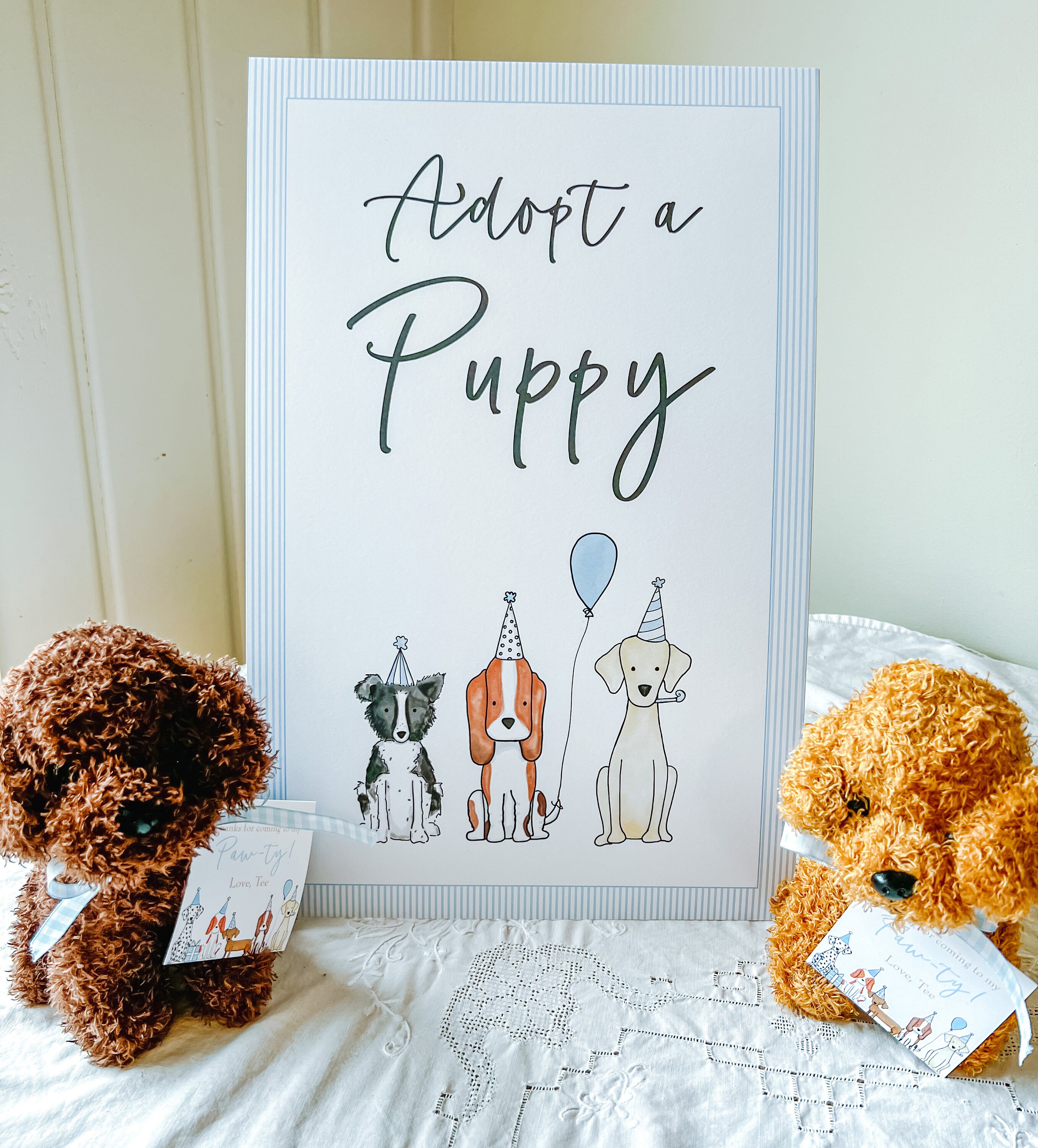 Puppy Pawty Favor Tags | Birthday Tags | Birthday Stickers | Dog ...