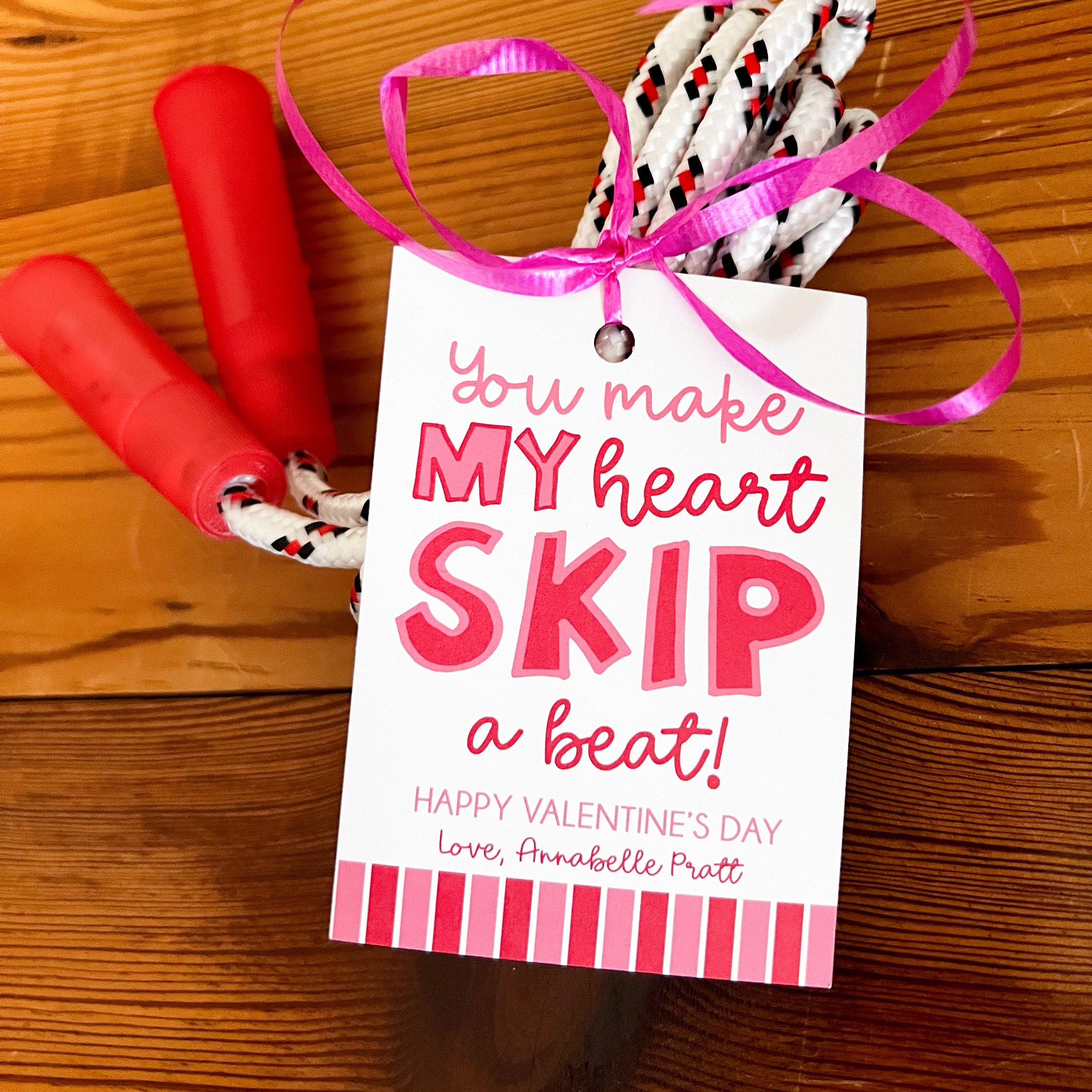 Personalized Jump Rope Valentine Tags | Non-candy Valentine | Class ...