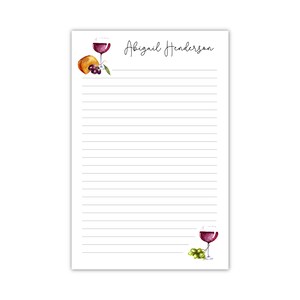 Wine & Cheese Kitchen Notepads | Personalized Notepad | Custom Lined ...