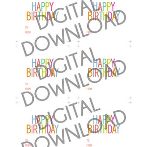 Printable Birthday Gift Tag | Happy Birthday Gift Card | Instant ...