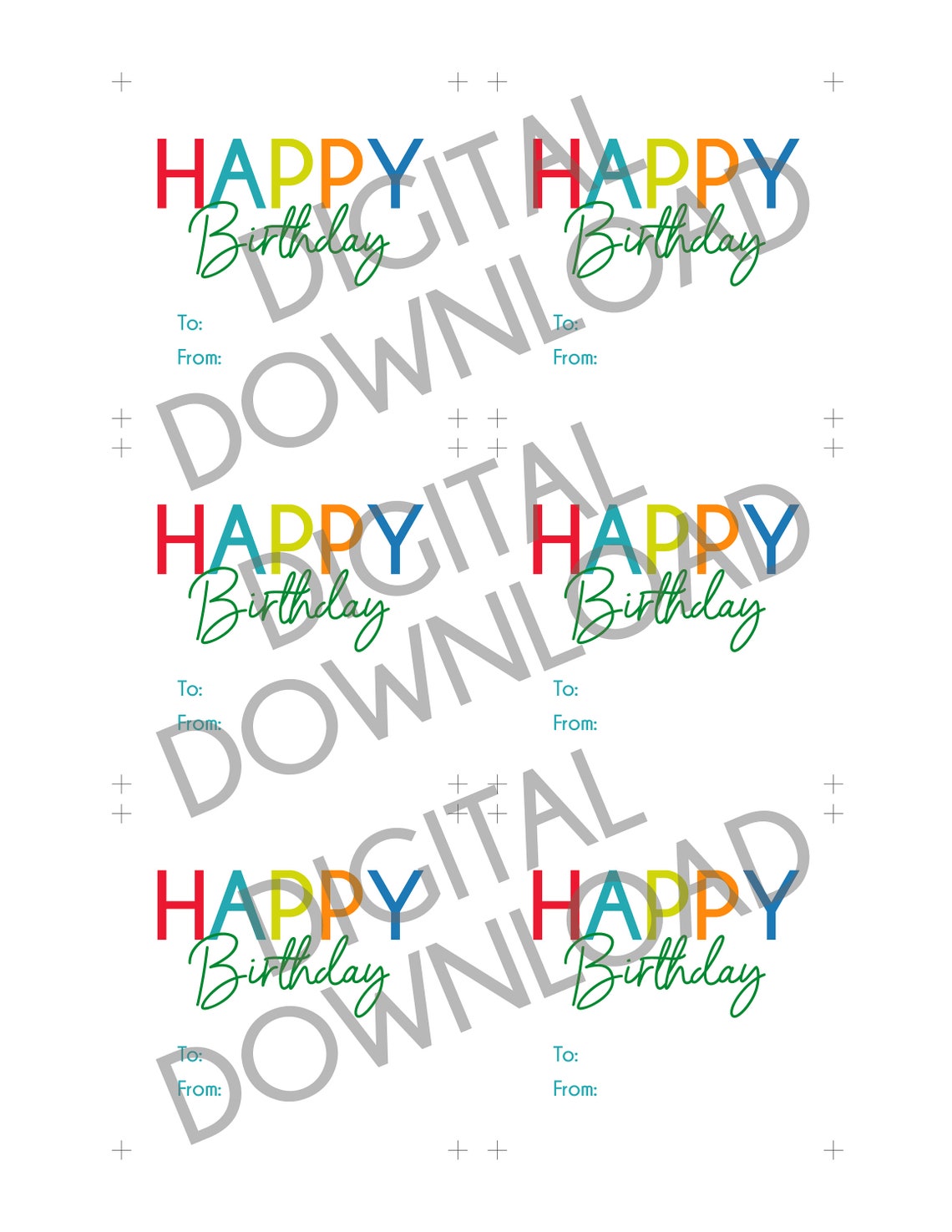 Printable Birthday Gift Tag | Happy Birthday Gift Card | Instant ...