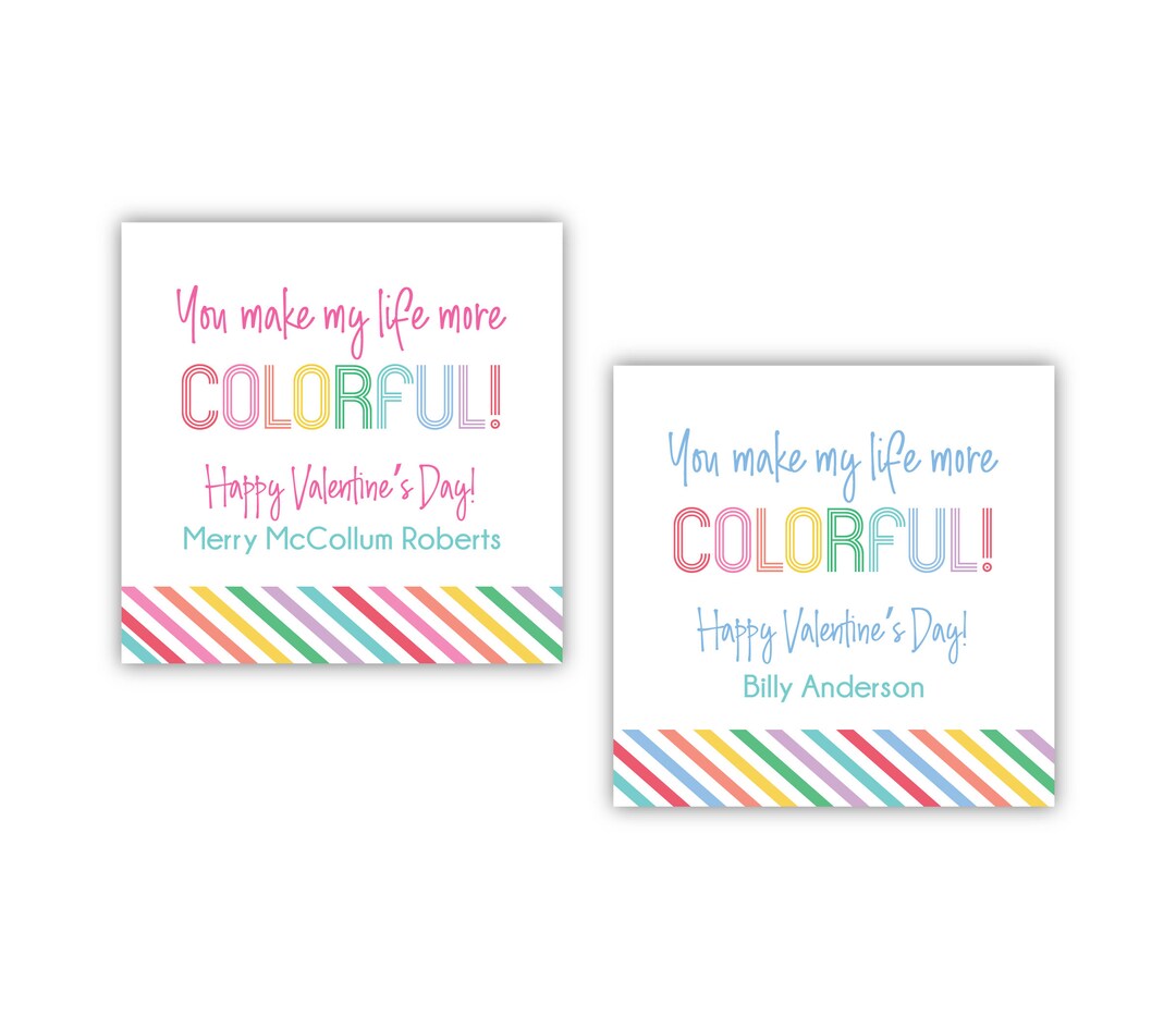 Crayon Valentine Tags | Crayon Stickers | Kids Valentine | Valentine ...