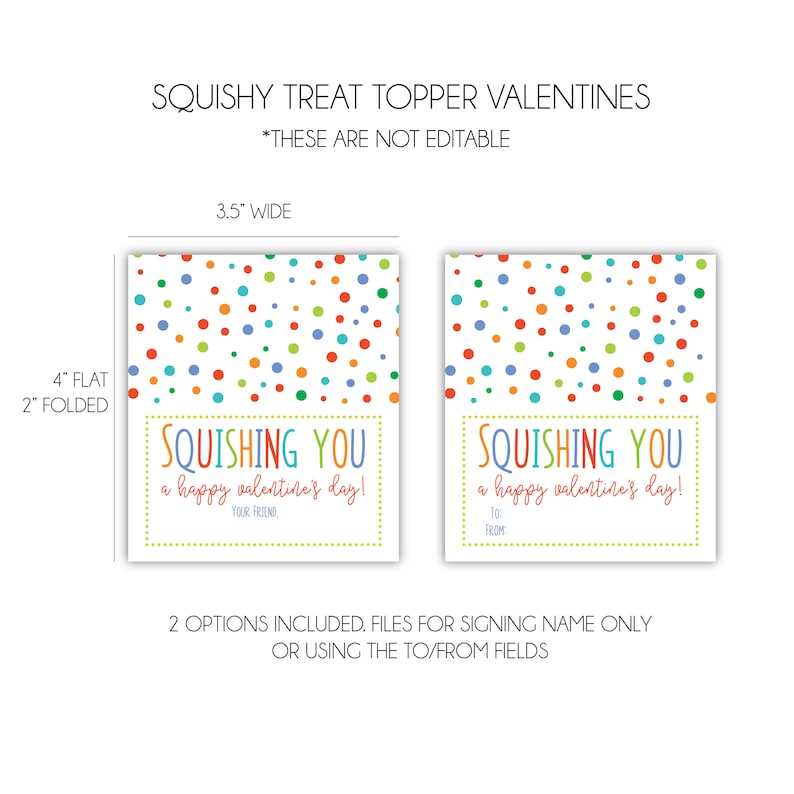 Squishing You Valentine Topper | Class Valentine | Squishy Valentine ...