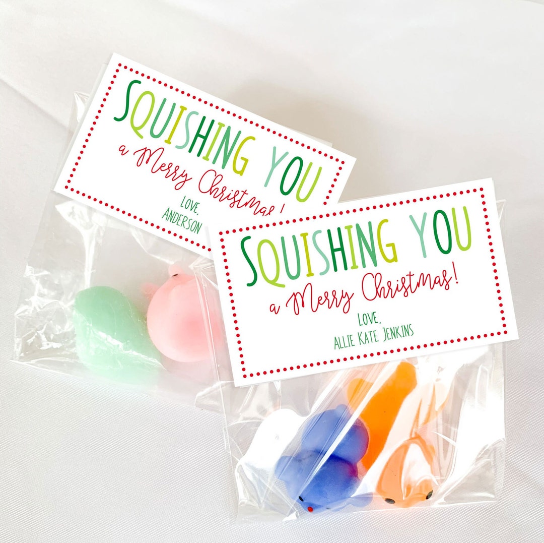 Squishy Christmas Treat Topper | Kids Christmas Favor Tag | Squishy ...