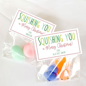 Squishy Christmas Treat Topper | Kids Christmas Favor Tag | Squishy ...