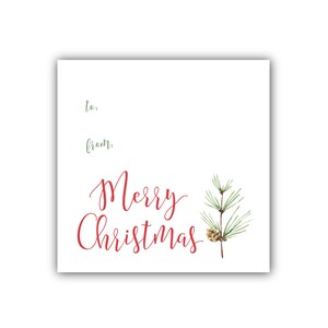 Christmas Pine Branch Gift Tags | Christmas Stickers | Instant Download ...