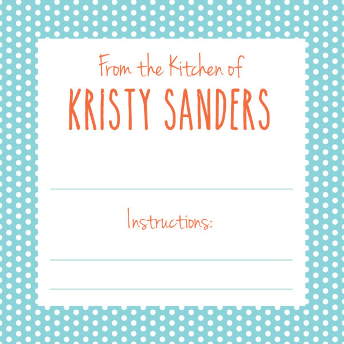 Personalized Food Labels | "from the Kitchen Of" Stickers | Baking ...