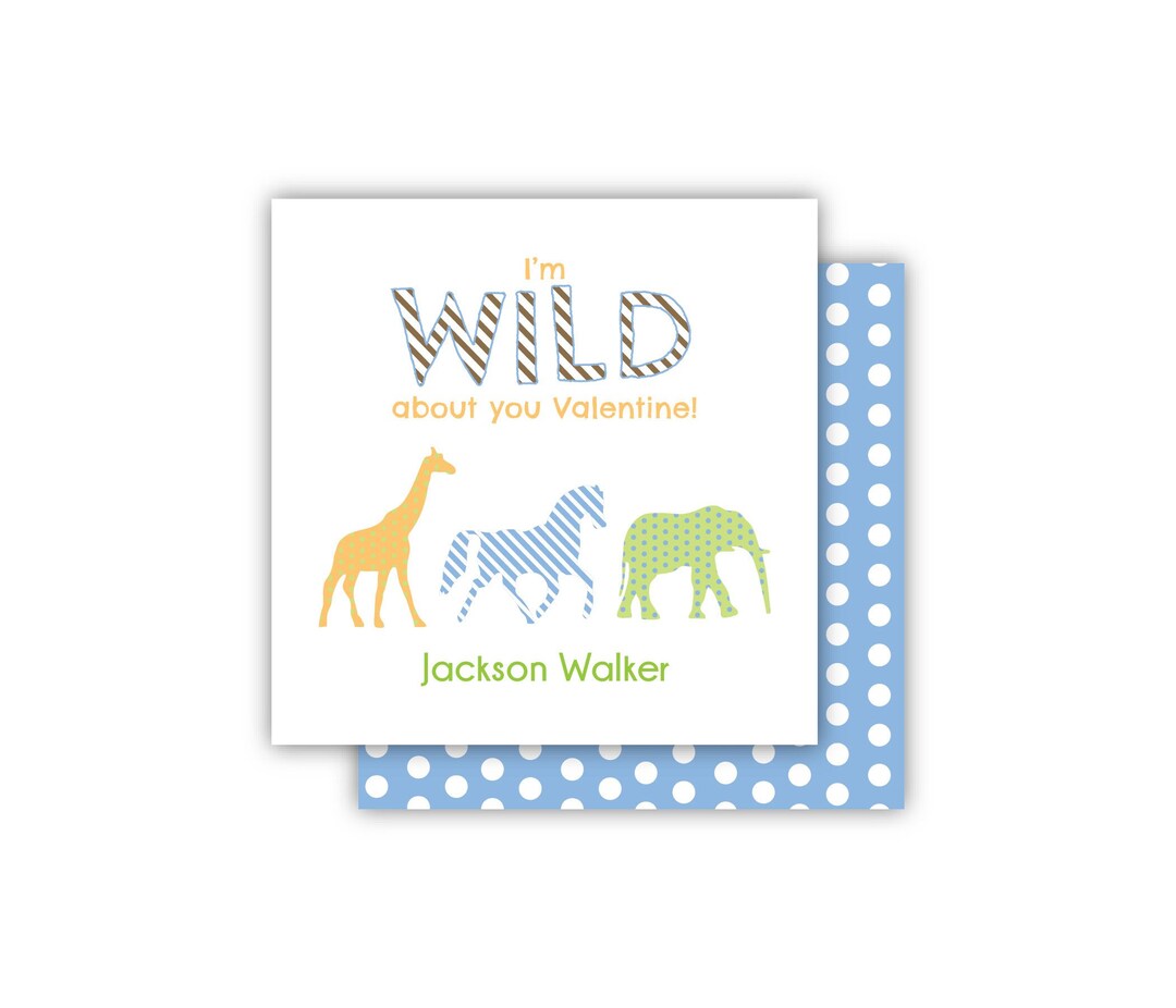 Personalized Zoo Animal Valentines Class Favor & Gift Tags Valentine ...