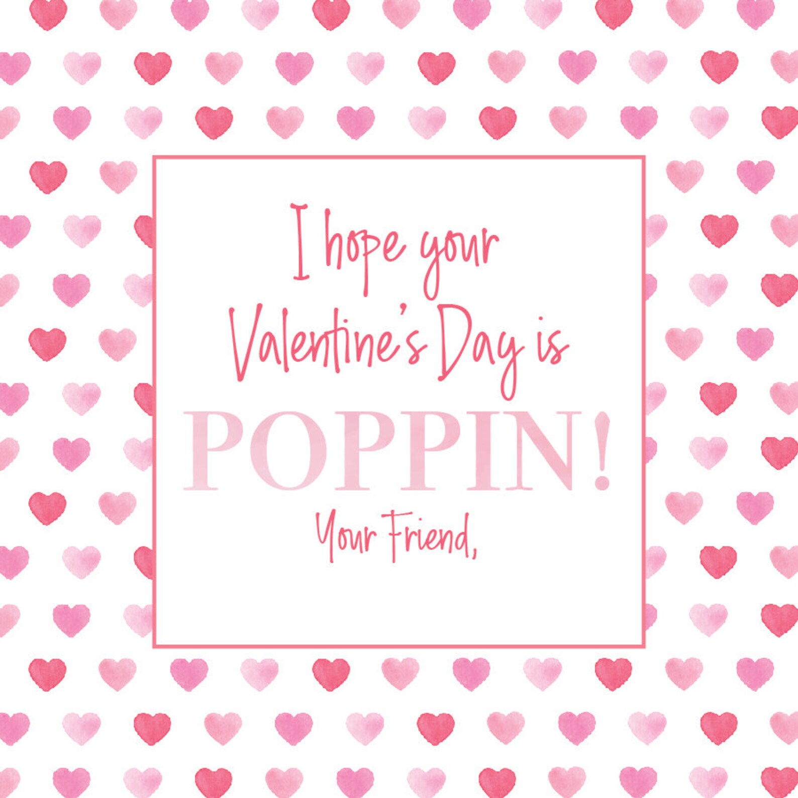 Poppin Valentine Printable | Poppin Favor Tag | Printable Class ...
