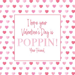 Poppin Valentine Printable | Poppin Favor Tag | Printable Class ...