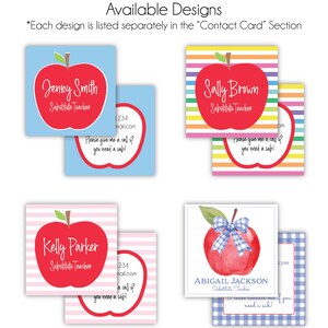 Personalized Substitute Teacher Cards | Sub Cards | Info Card ...