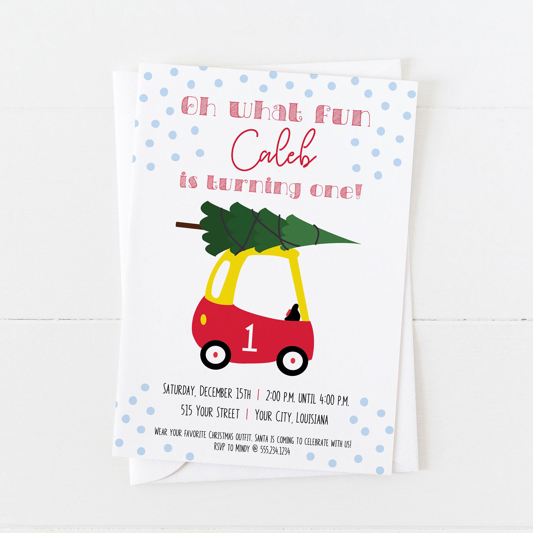 Christmas First Birthday Invitation Oh What Fun Party - Etsy