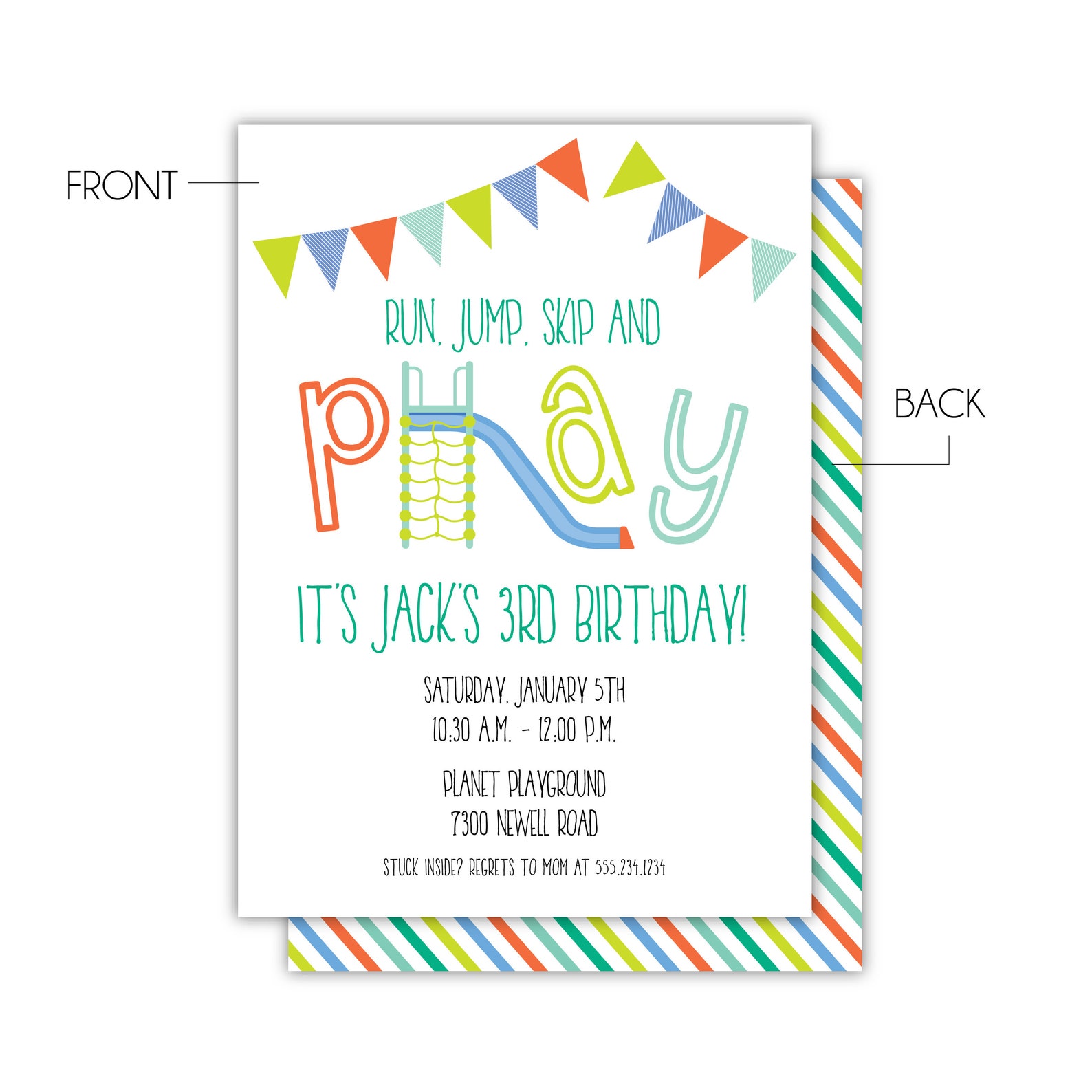 Playground Birthday Party Invitation | Let's Play Birthday Invitation ...