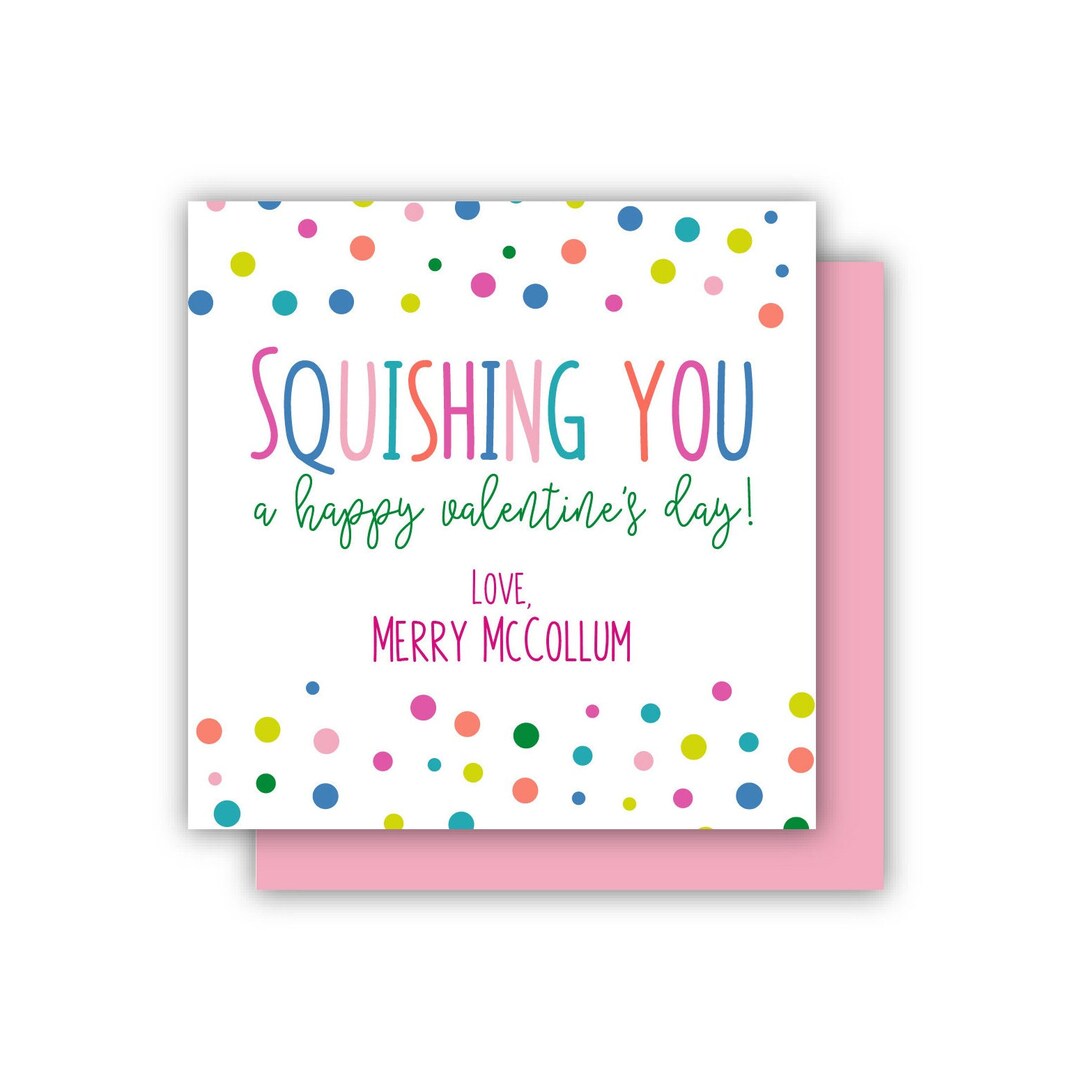 Squishy Valentine Tags Squishy Valentine Stickers Kids Valentine ...