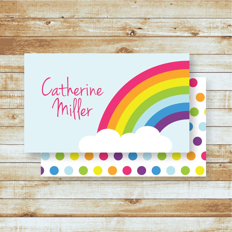 Rainbow Gift Tags Personalized Gift Tag Calling Cards - Etsy