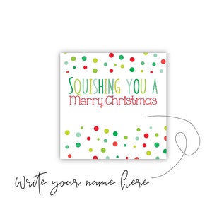 Squishy Printable Gift Tags | Squishing You a Merry Christmas Printable ...