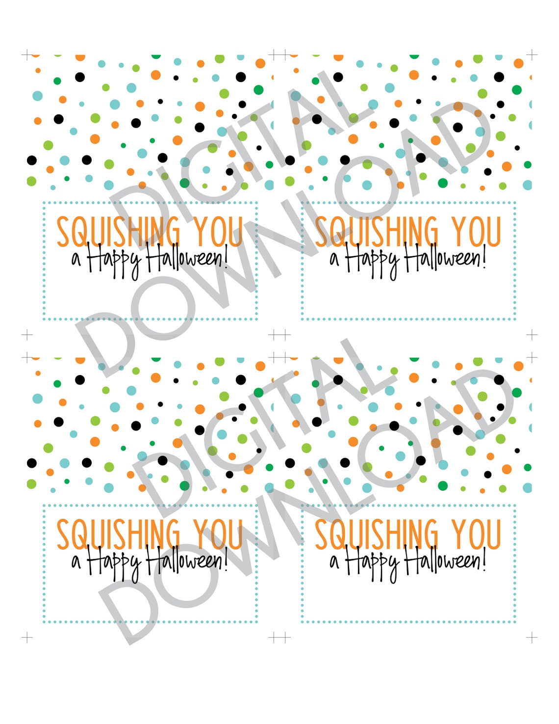 DIGITAL Squishy Halloween Toppers Kids Halloween Tags - Etsy