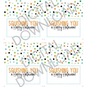 DIGITAL Squishy Halloween Toppers | Kids Halloween Tags | Halloween ...