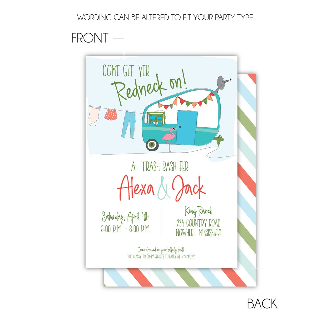 REDNECK BASH Invitation Birthday Party Graduation Party - Etsy