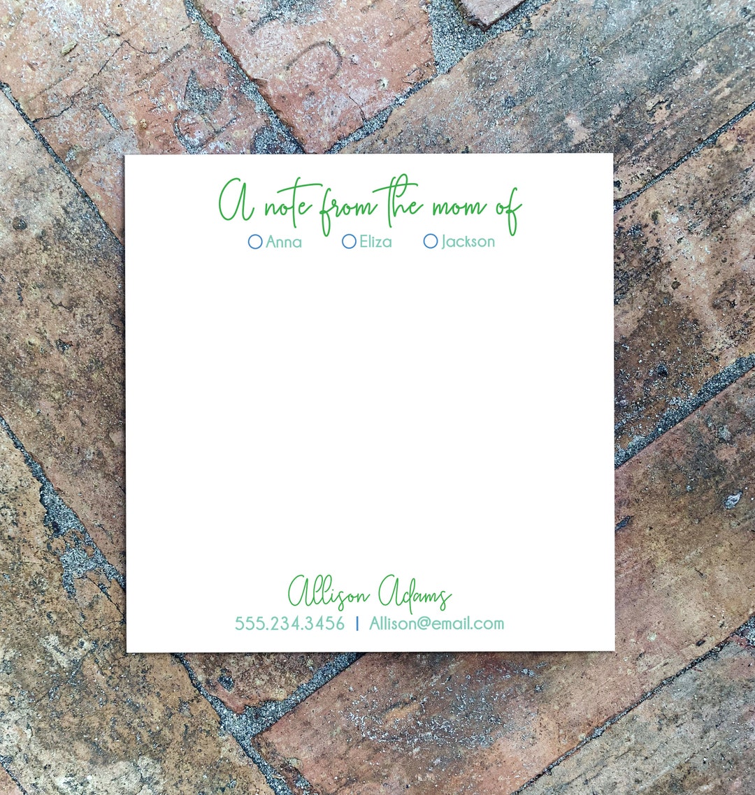 Personalized Mom Notes Notepad | Stationery | Gender Neutral | A Note ...