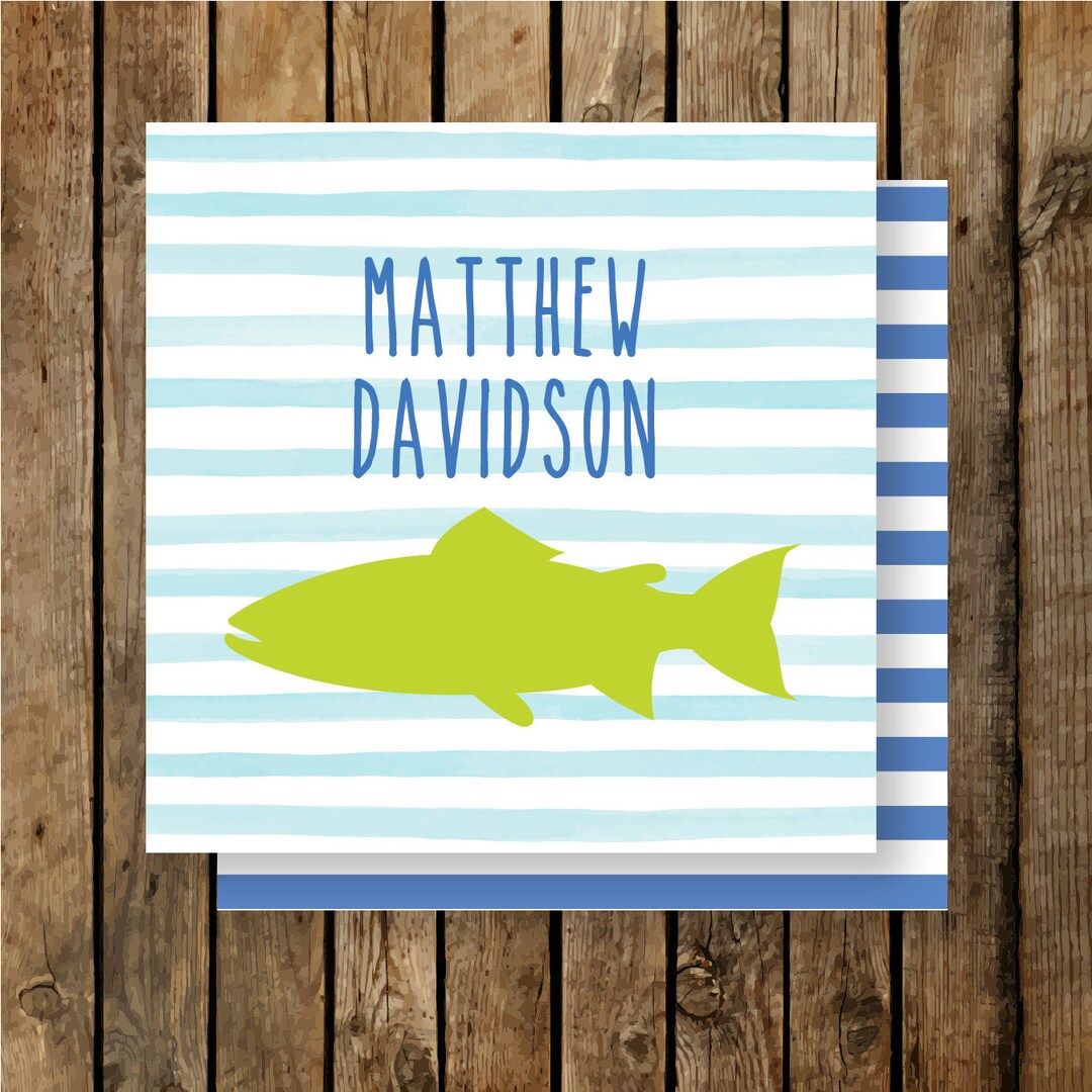 Fish Gift Tags | Personalized Gift Tags | Boy Calling Cards | Birthday ...